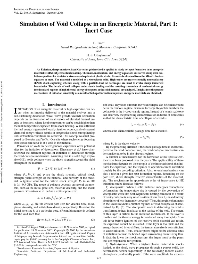 Void Collapse Simulation Hs Udaykumar | PDF | Stress (Mechanics ...
