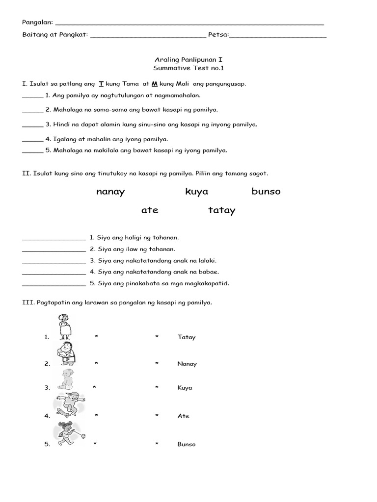 SummativE IN AP and FILIPINO | PDF