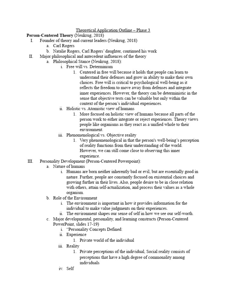 Theoretical Application Outline Phase 3 | PDF | Psychotherapy | Gestalt ...