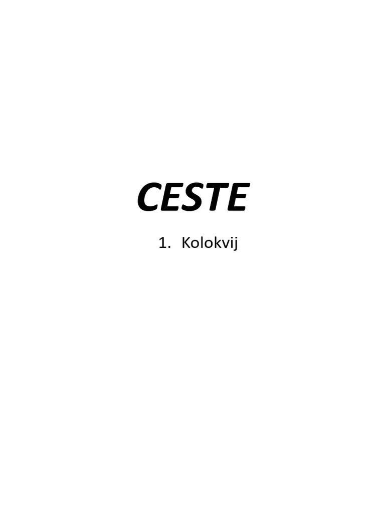Ceste 1. Kolokvij | PDF