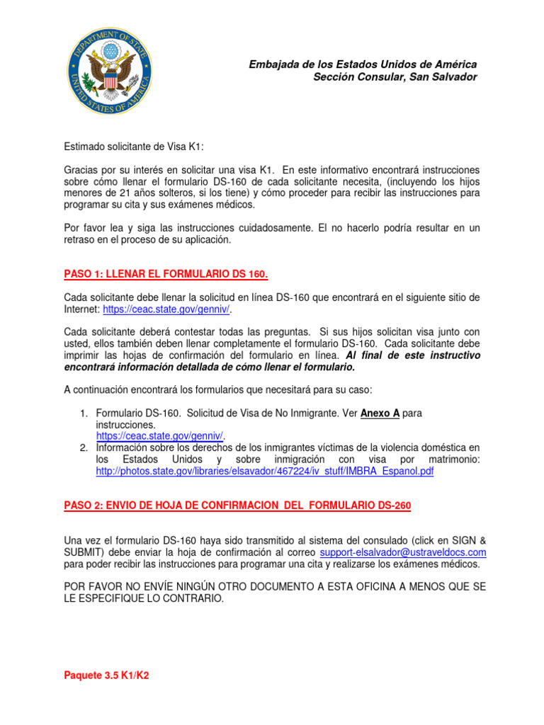 Guía Visa K1: DS-160 y Citas | PDF | Archivo de computadora | Visa de viaje