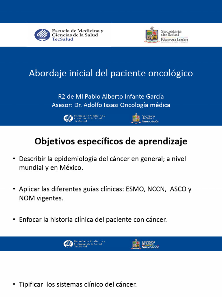 Abordaje Inicial Del Paciente Oncológico | PDF | Cáncer | Terapia de ...