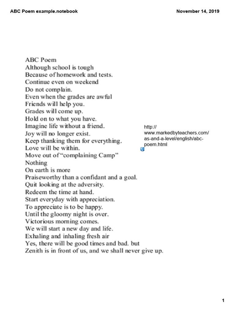Abc Poem Example | PDF