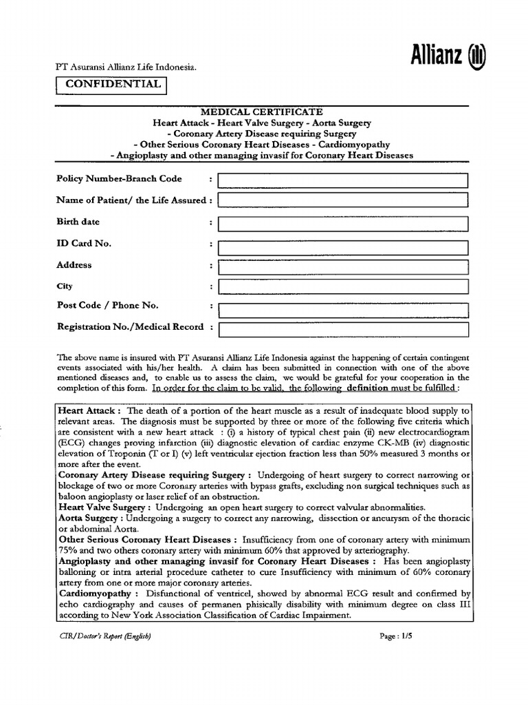 Medical Certificate English | PDF