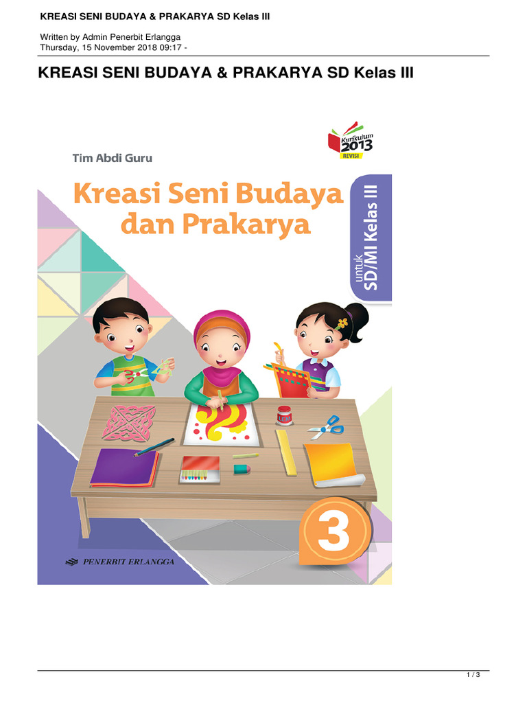 Kreasi Seni Budaya A Prakarya SD Kelas III | PDF