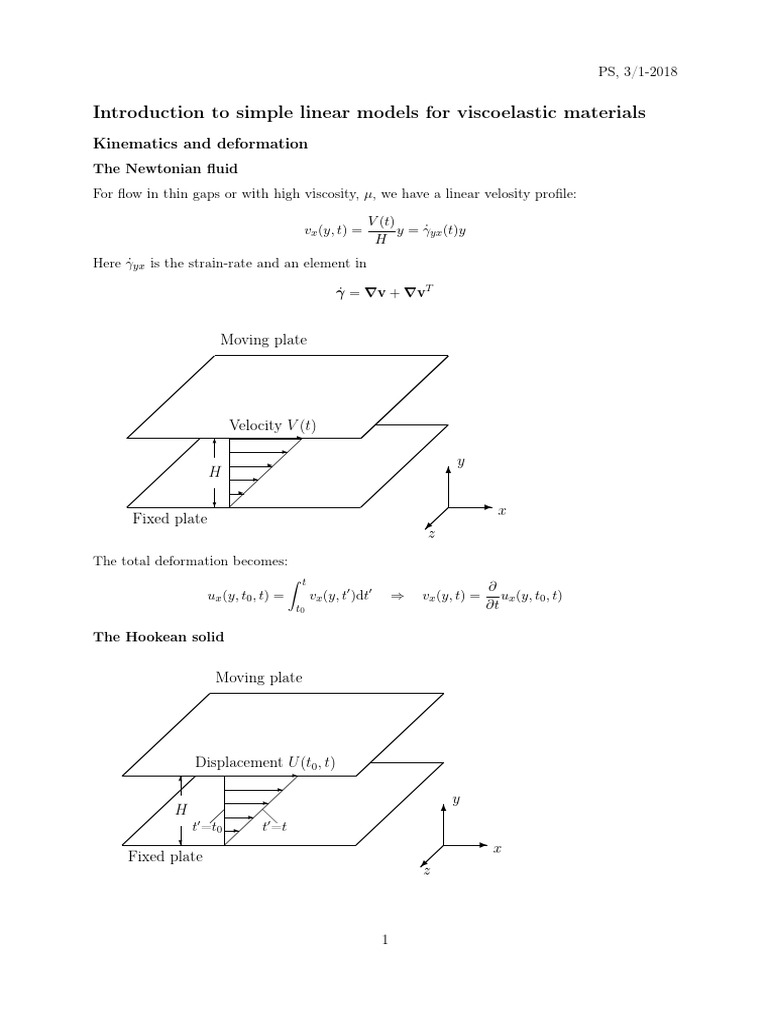 Notes On Linear Viscoelasticity | PDF | Viscoelasticity | Elasticity ...