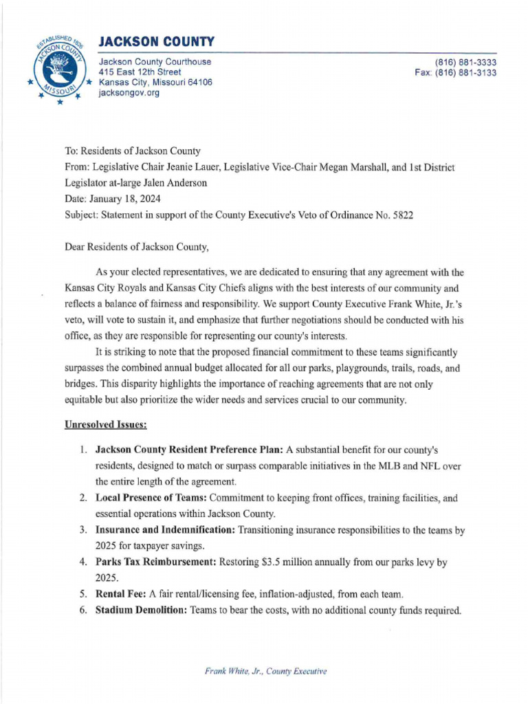 Jackson County Legislators Joint Statement | PDF