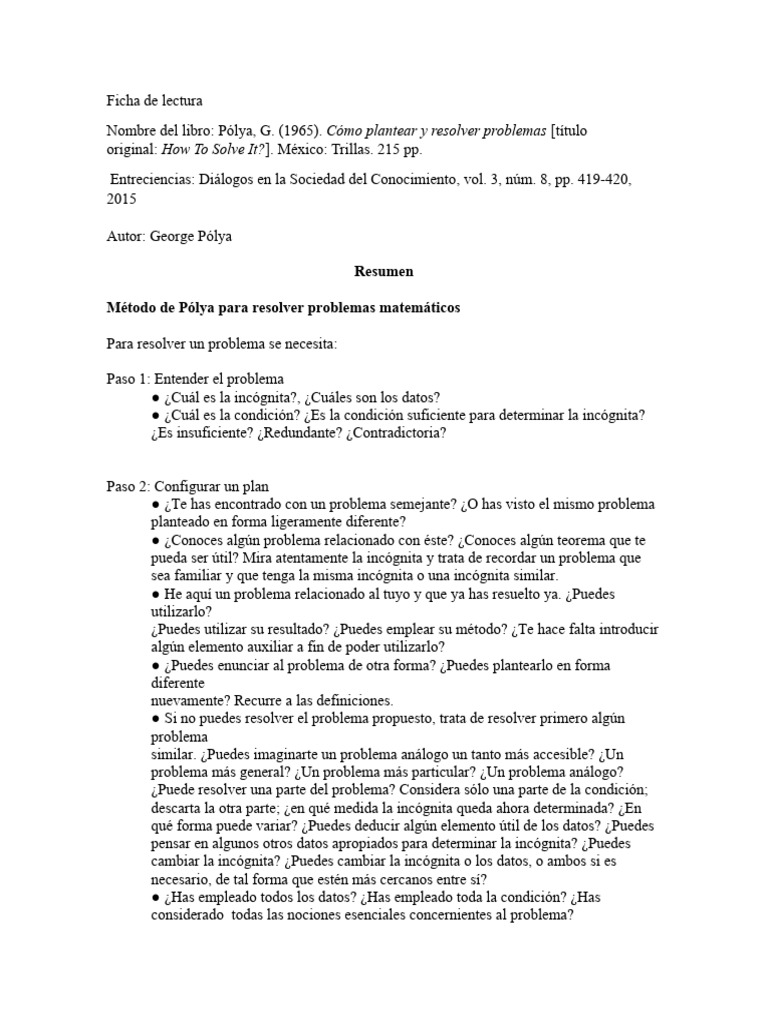 Ficha 1-Polya | PDF