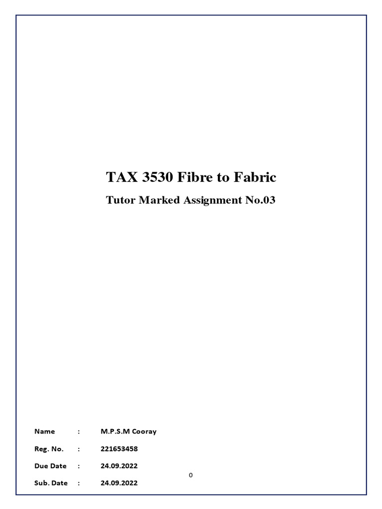 TAX 3530 Fibre To Fabric TMA 3 | PDF | Loom | Weaving