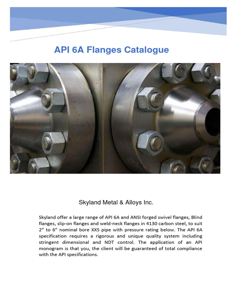API Flanges Catalogue | PDF | Pipe (Fluid Conveyance) | Steel