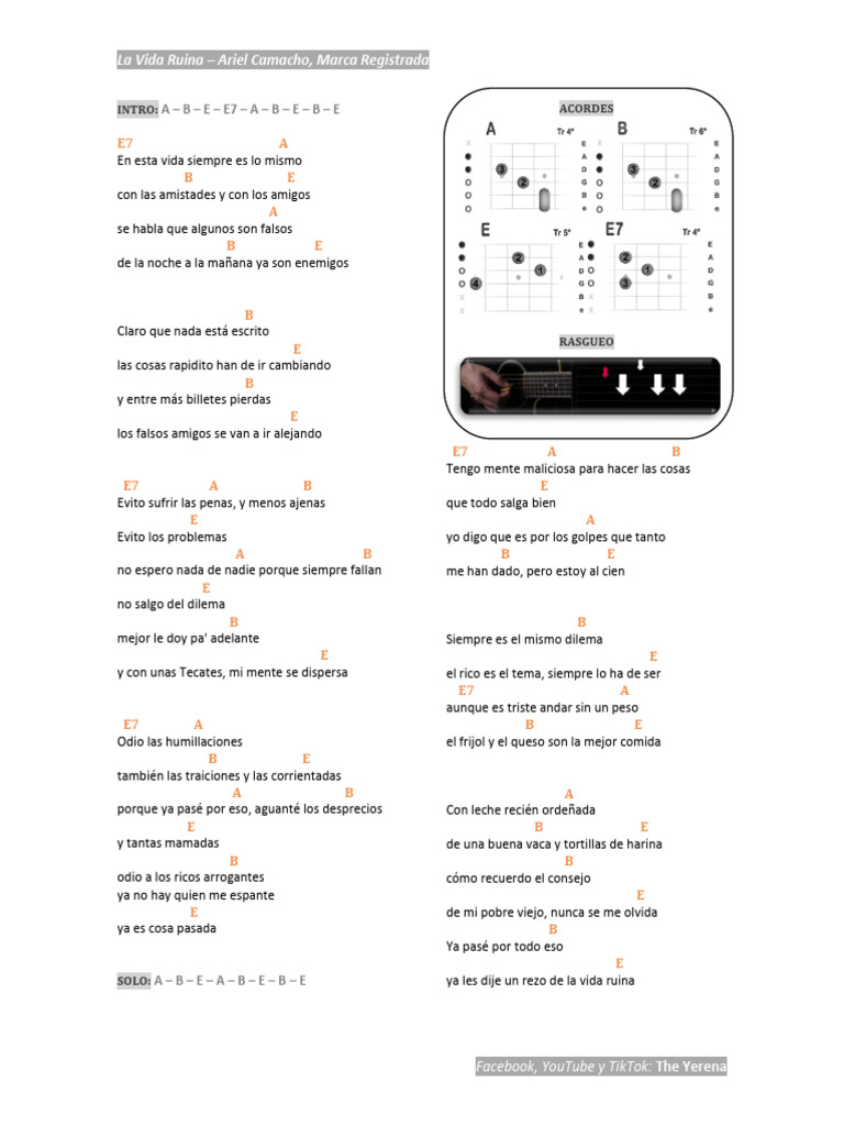 La Vida Ruina - Ariel Camacho, Marca Registrada | PDF
