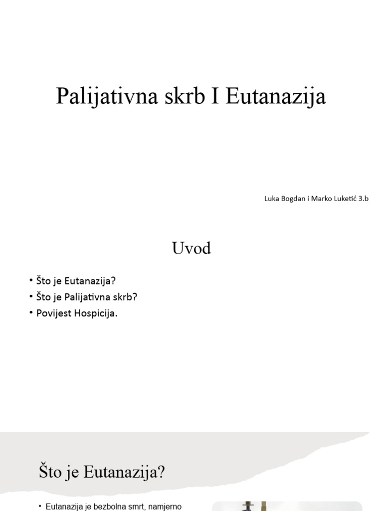 Palijativna SKRB I Eutanazija | PDF