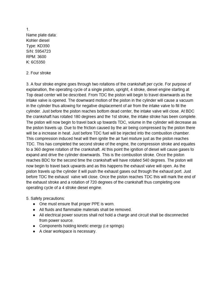 Small Engine Lab | PDF