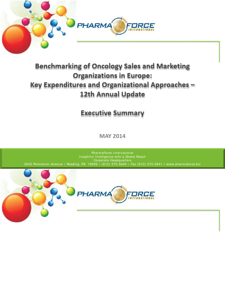 2014 - Benchmarking of Oncology M&S Organizations in Europe, Executive ...