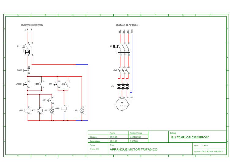 Diagrama de Control Motor Trifásico | PDF