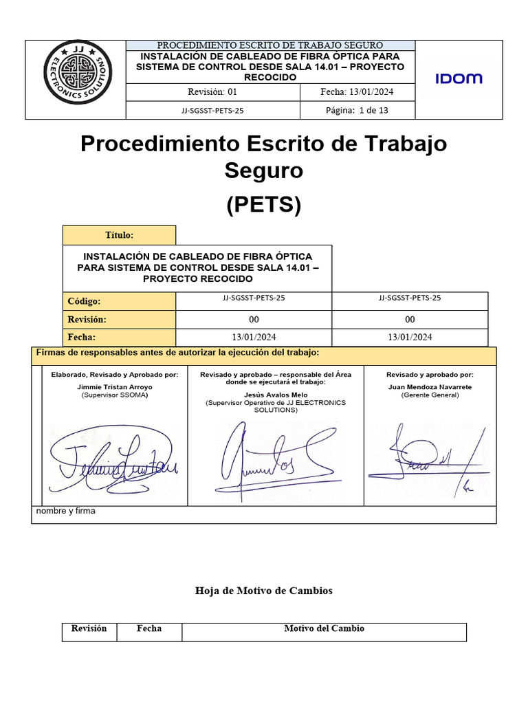 JJ SGSST Pets 25 Idom | PDF | Residuos | Riesgo