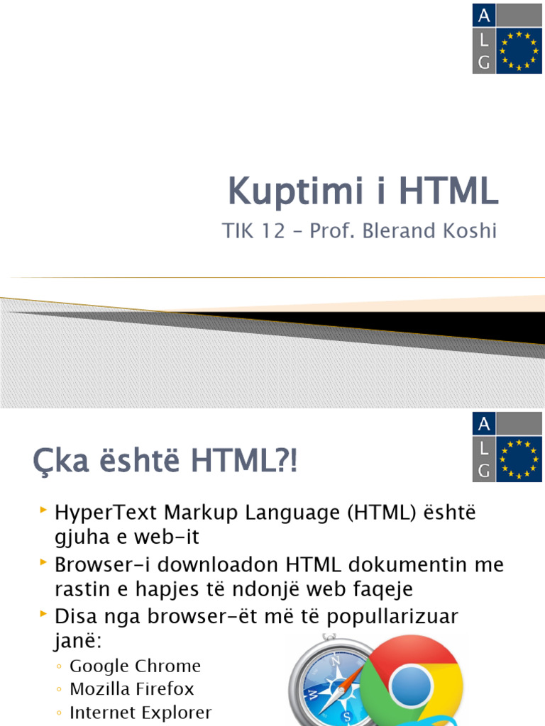 01 - Kuptimi I HTML | PDF