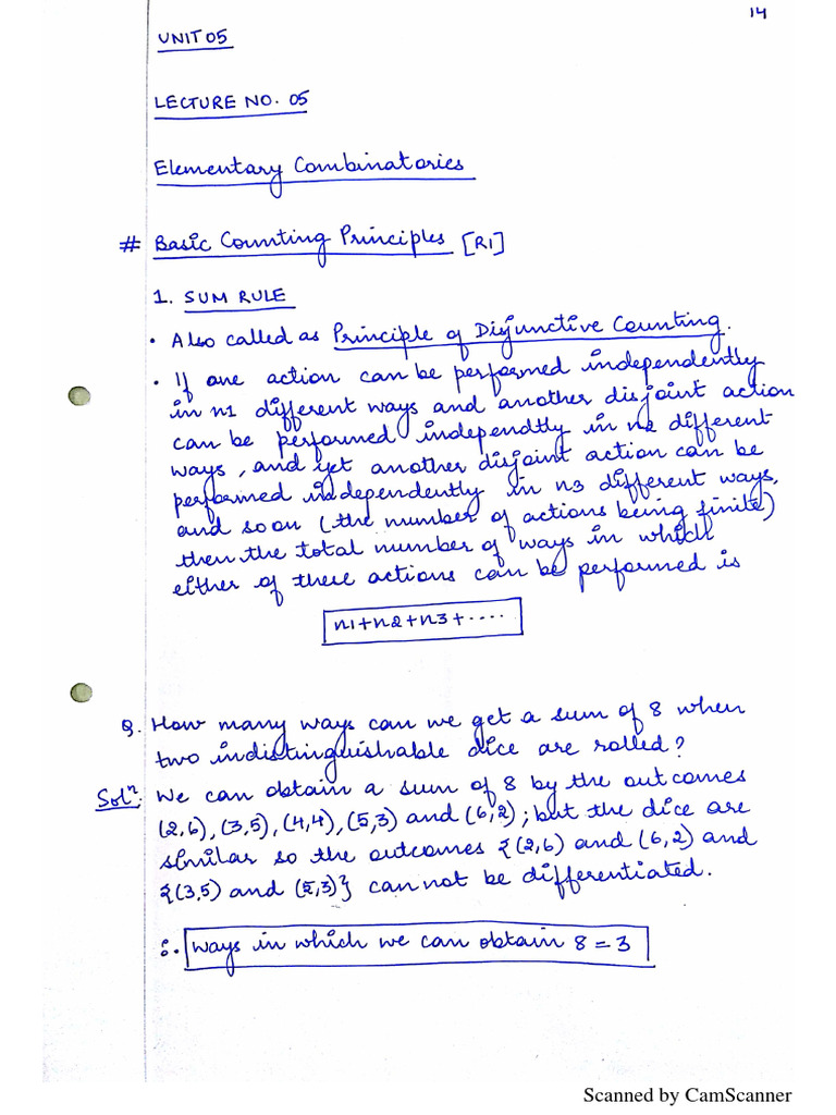 Dstl Unit 05 Part 03 Elementary Combinatories Pdf