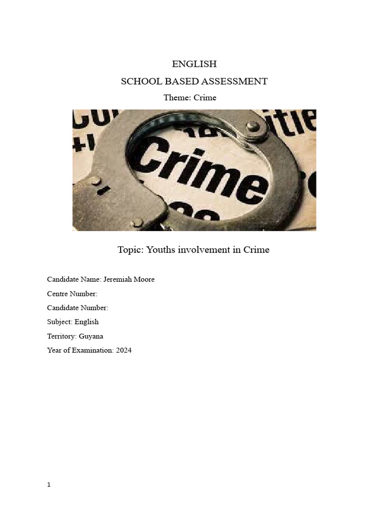 English Sba 2.0.2 | PDF | Violence | Juvenile Delinquency