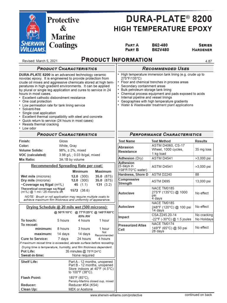 DURAPLATE 8200 (3) | PDF | Epoxy | Concrete