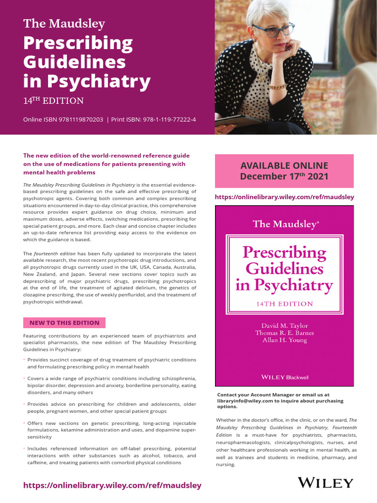 Maudsley MRW Flyer | PDF | Psychiatry | Mental Disorder