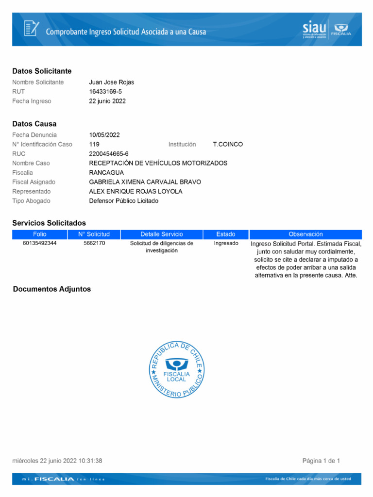 Solicito Declaración | PDF