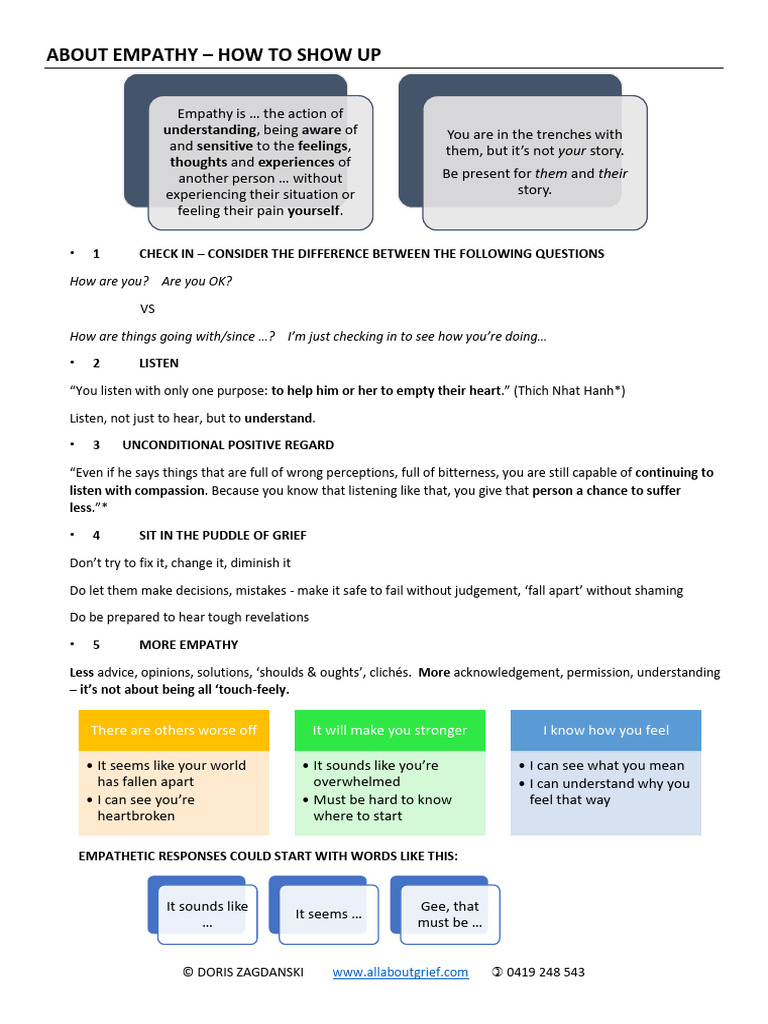 Empathy Summary Page | PDF | Empathy | Behavioural Sciences