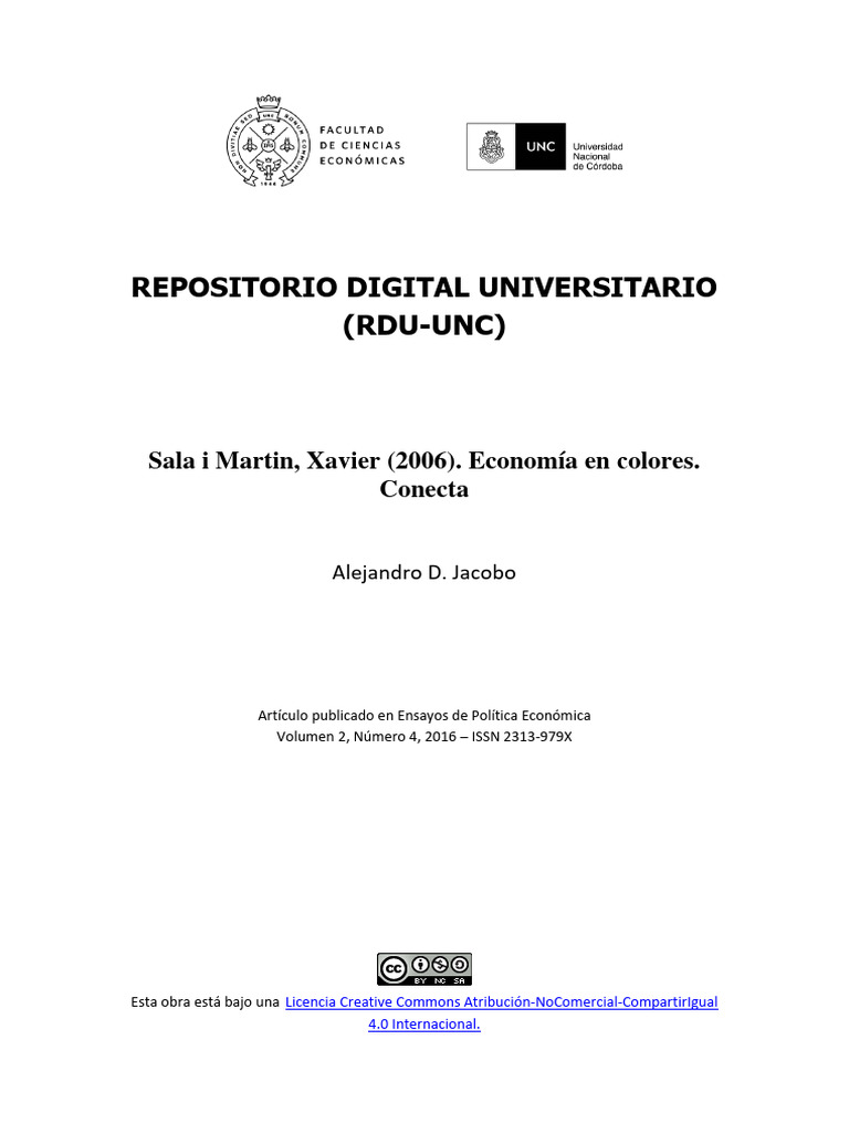Jacobo, A. D. (2016) - Sala I Martin, Xavier (2006) - Economía en ...