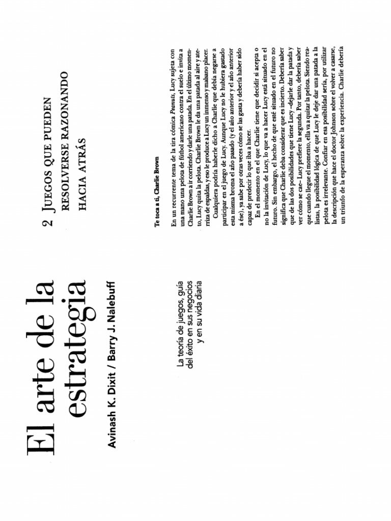 3 Dixit y Nalebuff El Arte de La Estrategia Cap 2y3 Sin Ed 2010 SH | PDF
