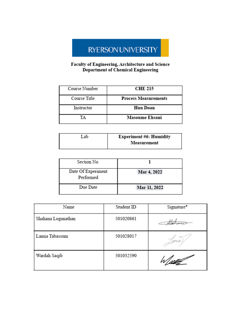 Experiment 6 Humidity Measurement | PDF | Humidity | Physical Geography