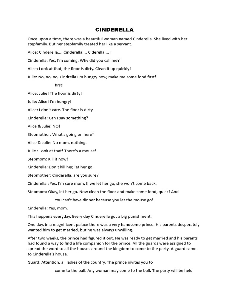 CINDERELLAA | PDF | Cinderella | Fairy Tales