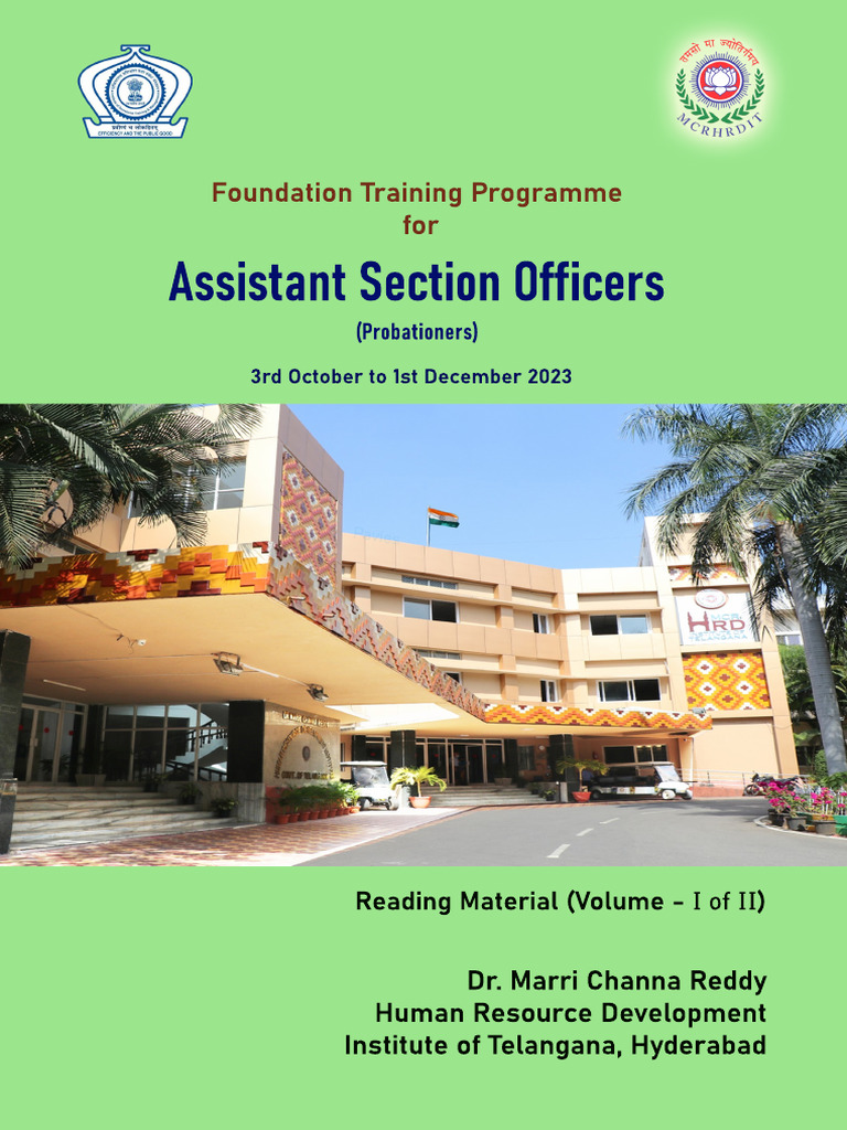 Vol-I Reading Material For ASOs 2023 | PDF | Cabinet (Government ...