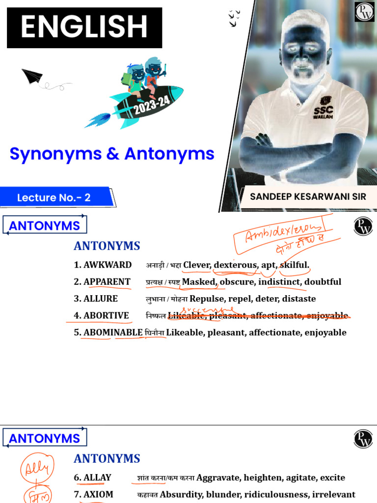 Antonym Invert | PDF | Psychological Concepts | Psychology