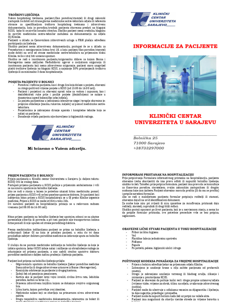 Informacije Za Pacijente 12.12.2023 | PDF