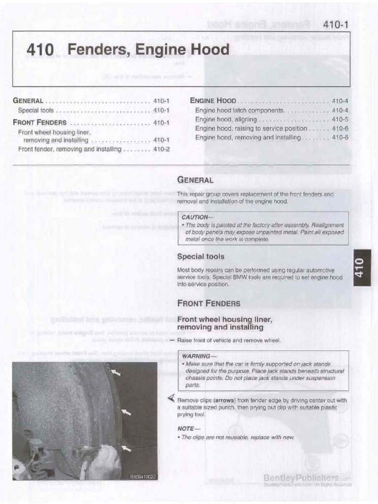 BMW E90 Fenders, Engine Hood | PDF | Land Vehicles | Vehicles
