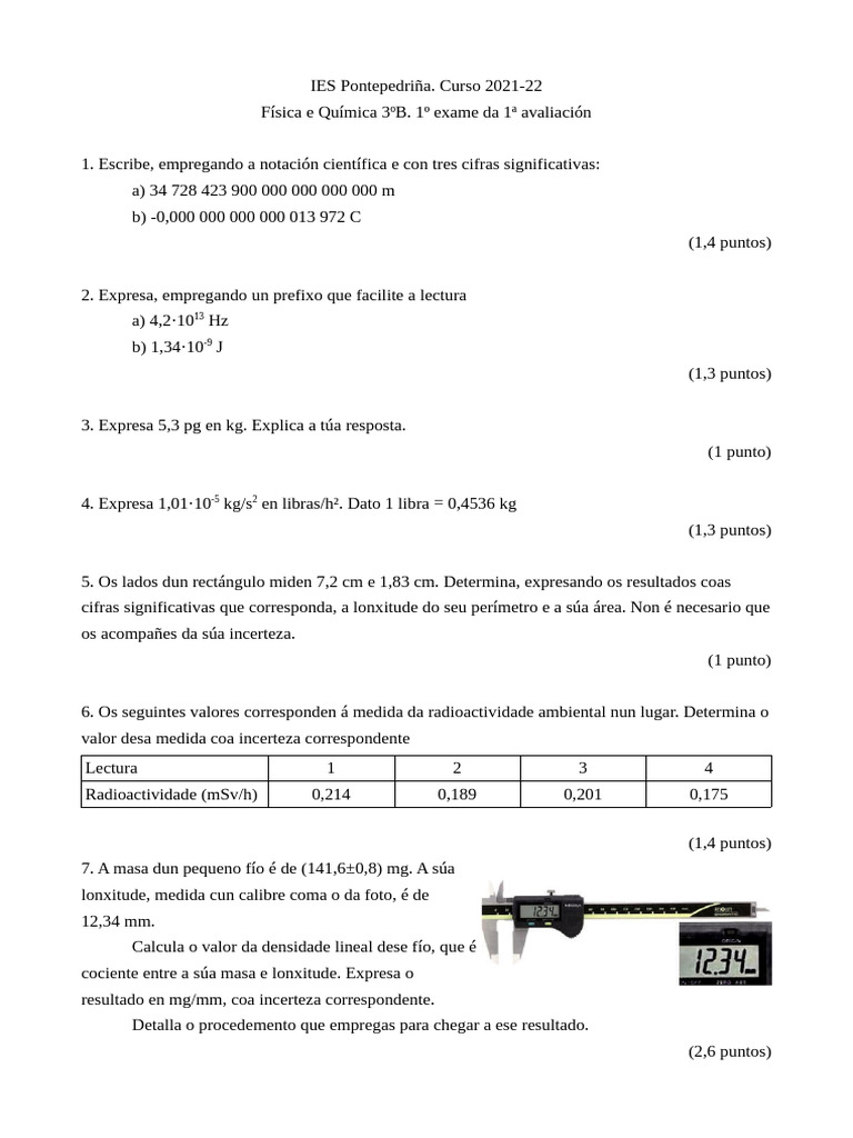 2021-22 3ºB Aval 1 Ex 1 | PDF
