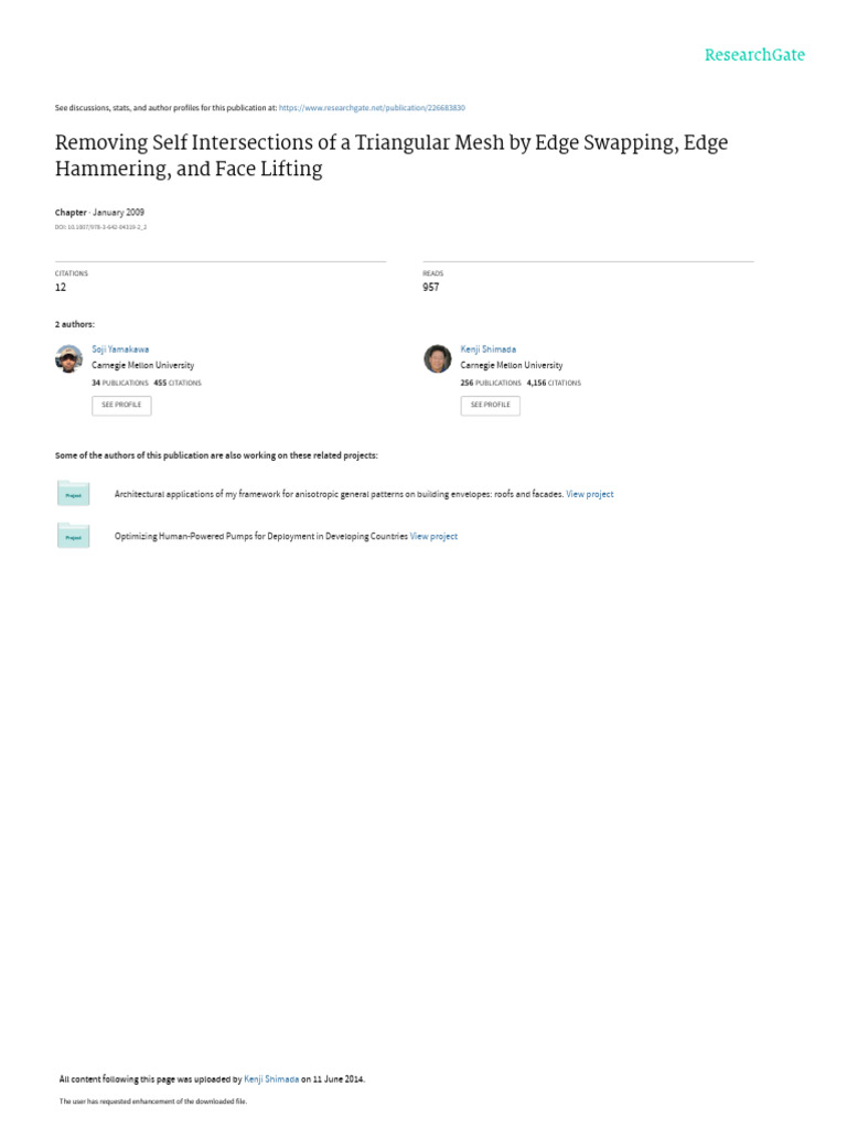 Removing Self Intersections of A Triangular Mesh B | PDF | Triangle | Tetrahedron