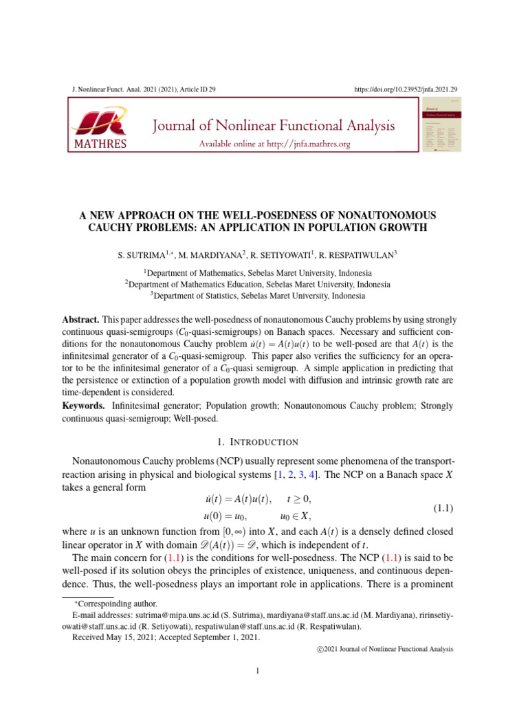 JNFA 2021 29 Sutrima | PDF | Mathematical Objects | Mathematical Concepts