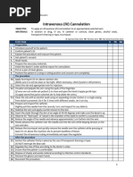 IV Cannulation Checklist | PDF | Intravenous Therapy | Vein