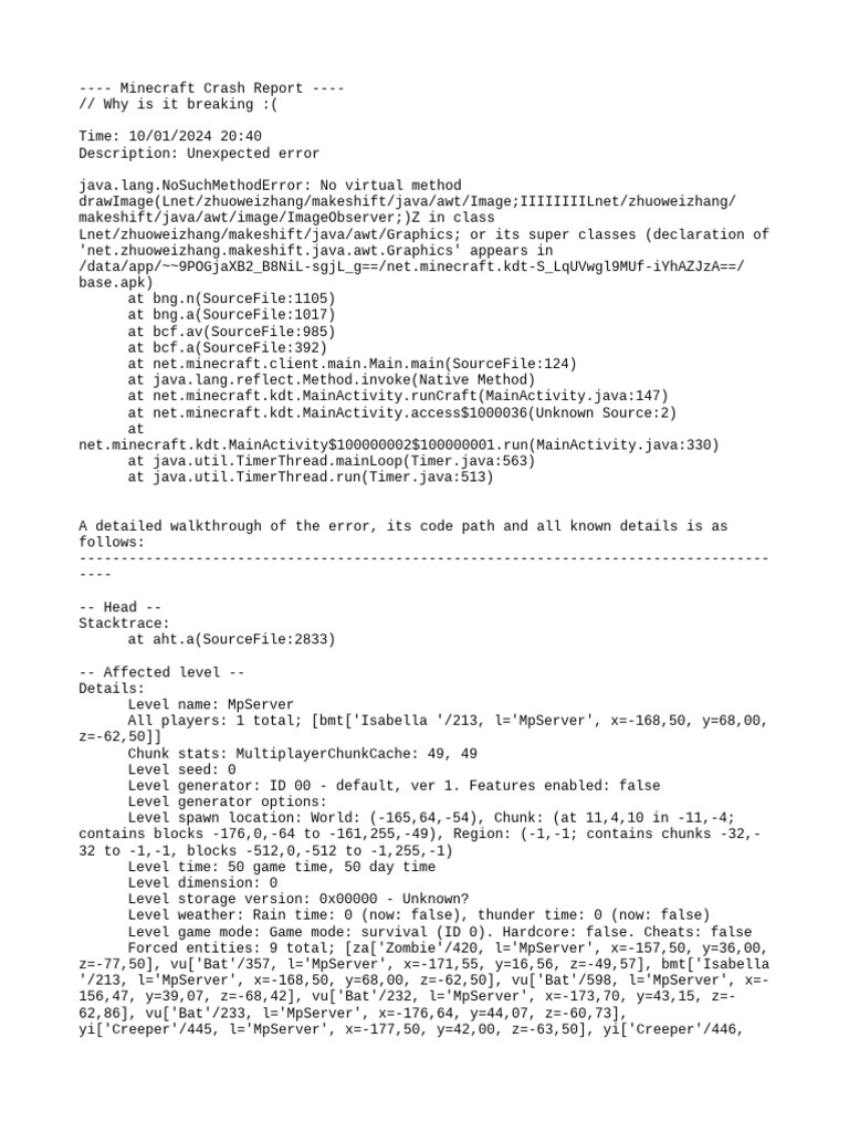 Crash 2024 01 10 204046 Client Download Free Pdf Java Programming Language Computer