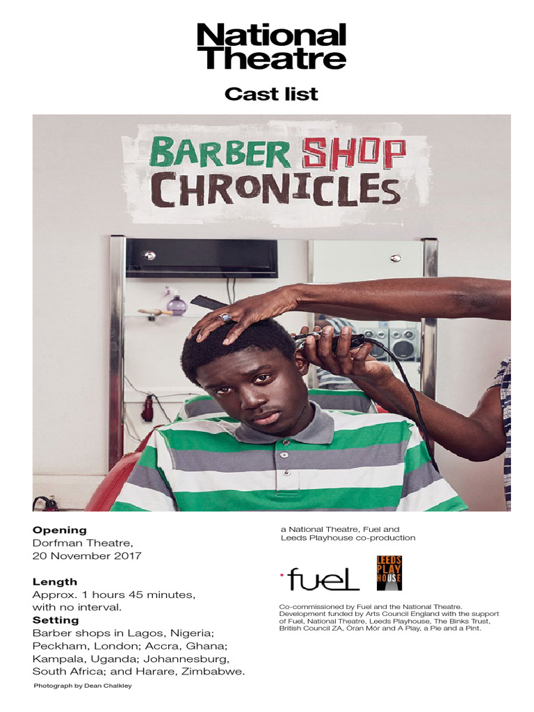 National Theatre at Home Barber Shop Chronicles Cast List | PDF