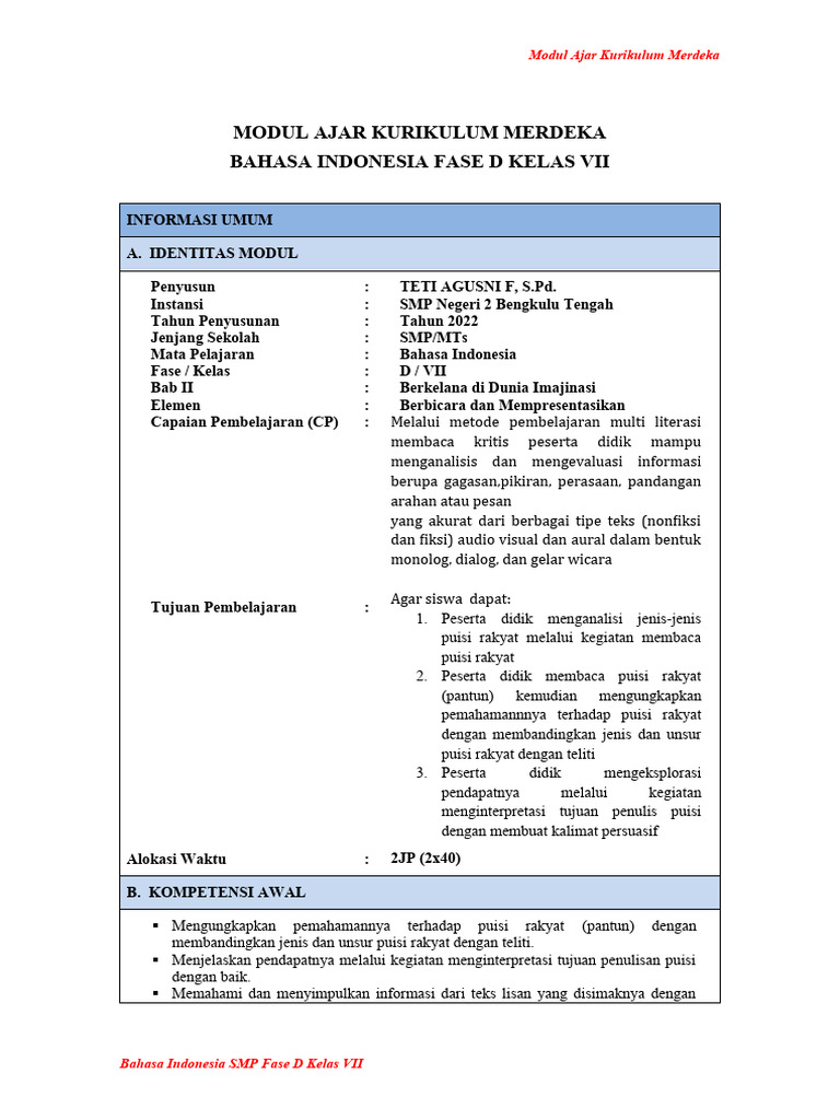 Modul Ajar BAB 2 | PDF | Ilmu Sosial | Kajian Bahasa Asing