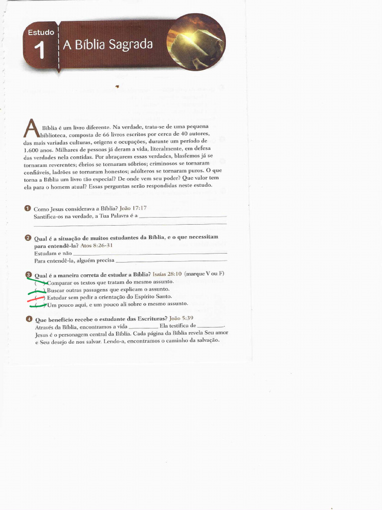 Estudo 1 A Bíblia Sagrada | PDF