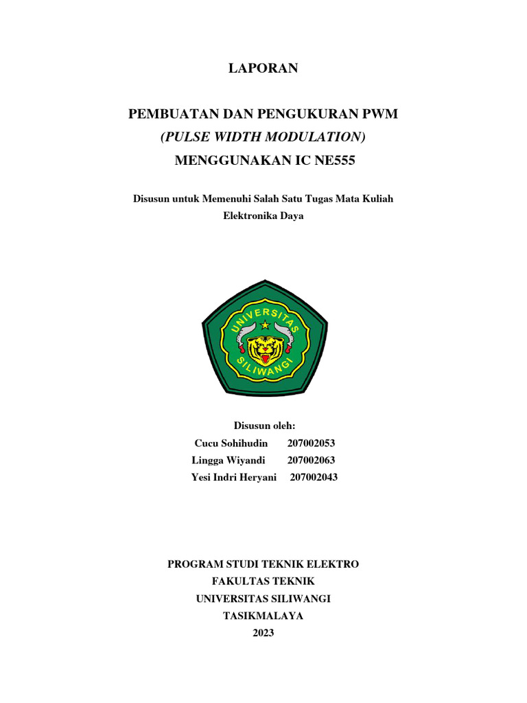 Laporan Praktikum Pembuatan PWM | PDF