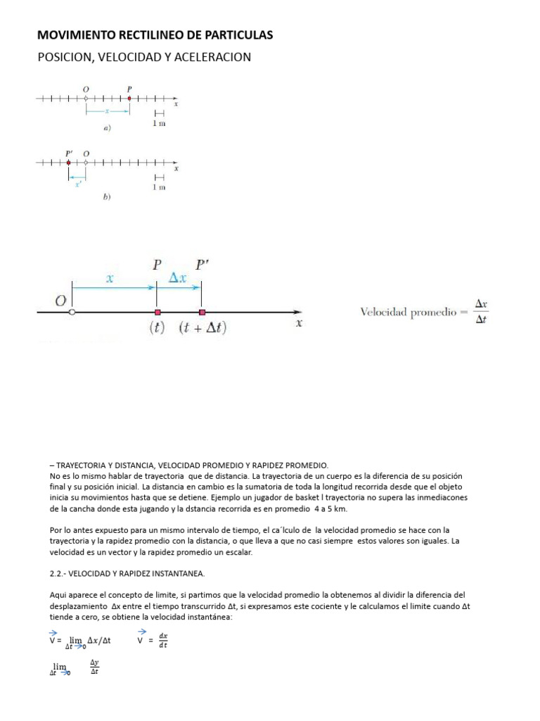 Posición, Velocidad y Aceleración | PDF | Velocidad | Aceleración