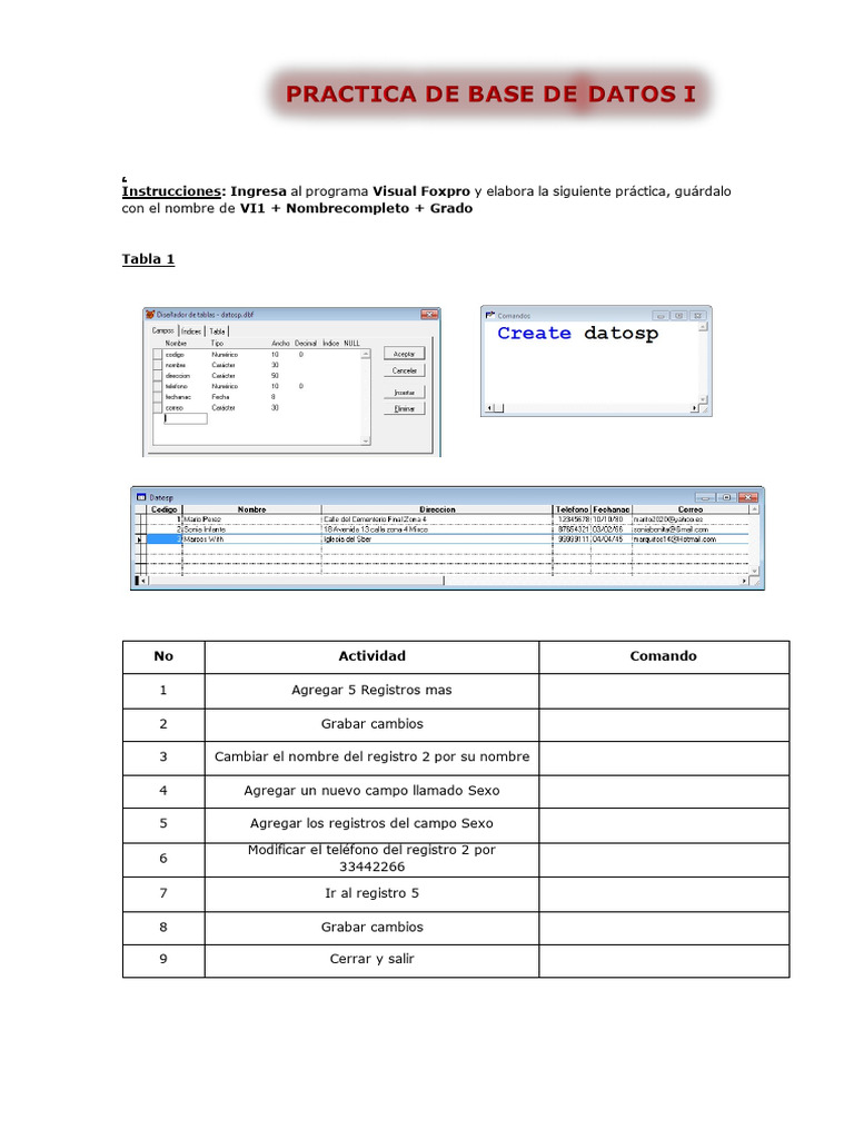 Practicas Visual Foxpro | PDF | Informática