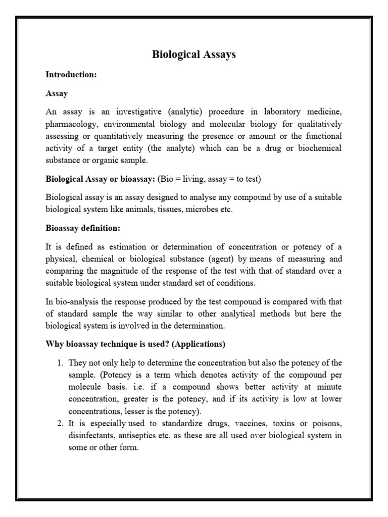 Biological Assays | PDF | Assay | Insulin