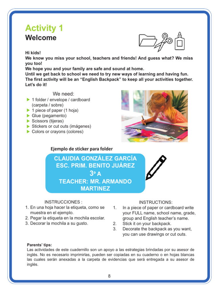 Cuadernillo Tercer Grado Ingles | PDF