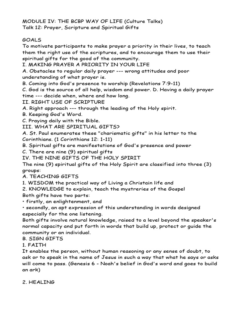 Spiritual Gifts | PDF | Spiritual Gift | Prayer