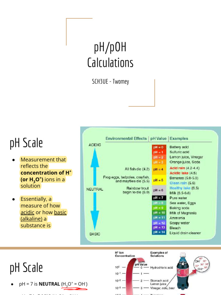 5 - PH - pOH Calculations | PDF | Ph | Acid